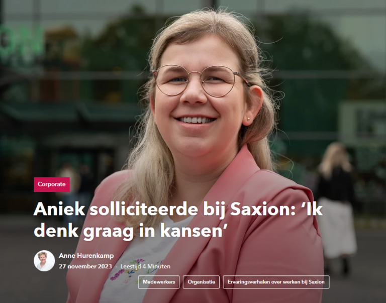 Aniek applied to Saxion: ‘I like to think in terms of opportunities ...